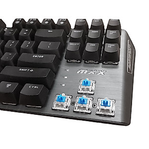 Rantopad MXX Mechanical Gaming Keyboard - 87 Keys,White Backlit, Blue Switches, Grey Aluminum Cover, N-Key Rollover