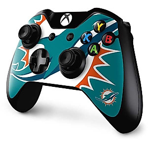 Skinit Decal Gaming Skin compatible with Xbox One Controller - Officially Licensed NFL Miami Dolphins Large Logo Design