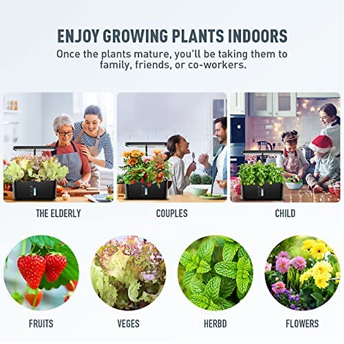 Ahopegarden Indoor Garden Hydroponic Growing System with Seed Pod Kit