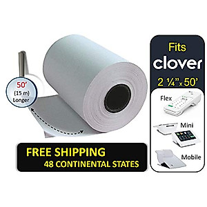 Vonlyst Thermal Paper Roll 2 1/4 x 50 for Clover Flex Mini Mobile (10 rolls)