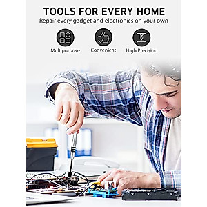 Syntus Precision Screwdriver Set, 63 in 1 with 57 Bits Screwdriver Kit, Magnetic Driver Electronics Repair Tool Kit for iPhone, Tablet, Macbook, Xbox, Cellphone, PC, Game Console, Black