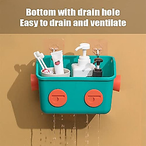 TWISBAY Bath Toy Storage Organizer Basket - 3-Pack Wall Mounted Hanging Shower Caddy Shelf with Hooks No Drilling Adhesive Robot Modeling Kitchen Storage Rack