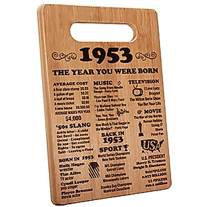 Henghere 70th Birthday Gifts for Women or Men, Happy 70 Year Old Birthday Gifts, 70th Birthday Present, Vintage 70th Birthday Decorations - Cutting Board