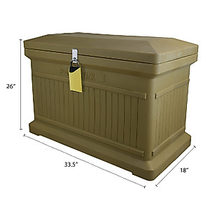 RTS Companies Inc 550200520A5481 Parcelwirx Horizontal Premium Delivery Box, with Hinged Lid and Smart Lock, Oak