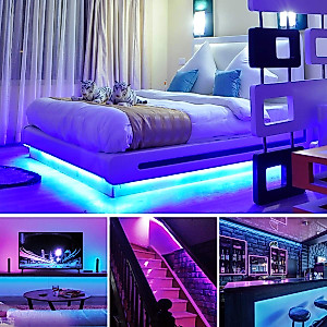 YEEMAYLUX LED Strip Light, 32.8ft 4096 DIY Color Changing Tape Lights with 5050 RGB 150 LEDs Highlight,Light Strip with Remote and 12V Power Supply,Easy Installation for TV Backlight, Party, Bedroom