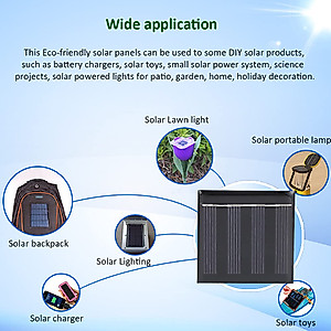 Mini Solar Panel, 10Pcs 2V 100mA 0.2W Polysilicon Small Micro Solar Cell Module for DIY Projects Light Toys Charger 54x54mm