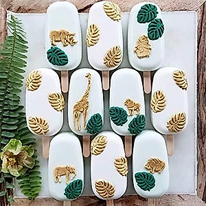 JeVenis Set of 5 Jungle Safari Animal Cake Mold Jungle Safari Animal Cupcake Decoration Jungle Animals Cookie Cutters Jungle Safari Animal Cake Decoration for Jungle Safari Animal Party Baby Shower