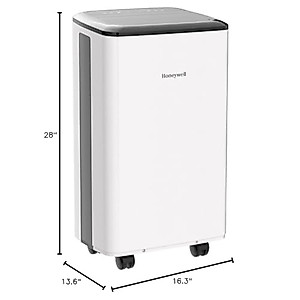Honeywell 8,000 BTU Smart WiFi Portable Air Conditioner For Bedroom, Office, Living Room, Kitchen, 115V, Cools Up to 350 Sq. Ft. with Dehumidifier, Remote Control and Alexa Voice Control, White