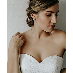 SWEETV Teardrop Bridal Earrings for Wedding, Prom - Elegant Cubic Zirconia Stud Earrings for women, brides, bridesmaids,Siver