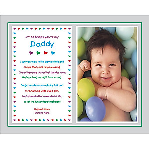 Daddy Gift from Newborn, New Dad Sweet Poem for His Birthday or Father's Day from Son, Daughter or Twins, 8x10 Inch Print Personalized with Name and Photo