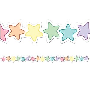 Teacher Created Resources Pastel Pop Stars Die-Cut Border Trim