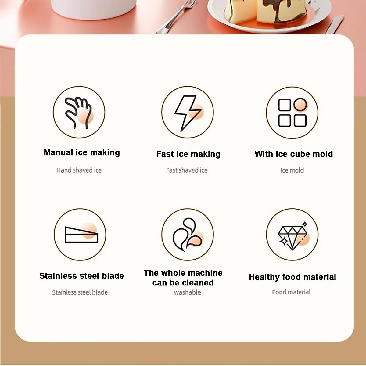 BIVITA Ice Shaver, Slushie Maker with 4pcs Ice Mold, Portable Ice Shaver for Home Use, Shaved Ice Maker Machine for Snow Cones, Frozen Cocktails, Flavored Health