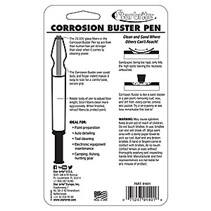 STAR BRITE Corrosion Buster Pen - Precision Rust & Corrosion Removal Tool for Electrical Connections, Marine Gear, Fishing Equipment & More - Easy Grip, Adjustable Fiber Length (091401)