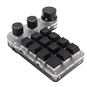 Mechanical Gaming Keyboard, 3 Buttons, 12 Keys, Easy Carry, Programmable Keyboard for Windows, 2 Connection Modes, Easy Control for Office