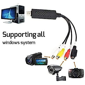 VHS to Digital Converter, USB 2.0 Video Capture Card,Old VHS VCR Mini DV Hi8 DVD to Digital Converter for MAC/PC,RCA to USB Video Converter,TV Tape Player Camcorder Windows Mac Compatible