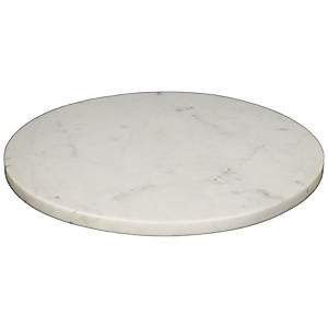 Creative Co-Op Minimalist Round Marble Charcuterie or Cutting Board, White Large