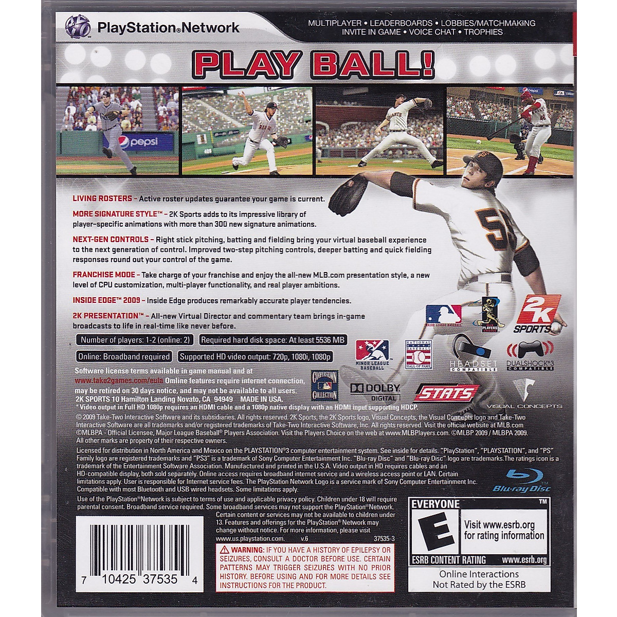 Major League Baseball 2K9 - Playstation 3