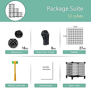 Wolizom Wire Cube Storage, 6-Cube Black Metal Grids Shelves Bookshelf, Stackable Modular Shelving Organizer, DIY Closet Bookcase Bookshelf, Grid Storage Shelf for Bedroom, Living Room, Office