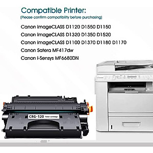 120 Toner Cartridge Compatible Replacement for Canon 120 Toner Cartridge CRG-120 CRG120 for Canon imageCLASS D1120 D1550 D1150 D1320 D1350 D1520 D1100 D1370 D1180 D1170 MF6680DN MF417dw Black