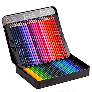 RAAM REFINED 72 Premium Colored Pencils for Adult Coloring,Artist Soft Series Lead Cores with Vibrant Colors,Drawing Pencils,Art Pencils,Professional Oil Based Colored Pencils,Metal Box Packing