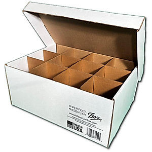 The Perfect Mason Jar Box, Quart. Set of 3 Cardboard Canning Jar Storage & Moving Boxes. Each Box Holds 12 Quart-Size Jars (32 oz), No Tape Required
