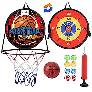 14" Dart Board for Kids, Basketball Hoop for Kids Toddlers, Sports & Outdoor Play Easter Gift Toys for Kids for 3 4 5 6 7 8 9 10 11 12 Year Old Boys Girls, Party Favors for Birthday