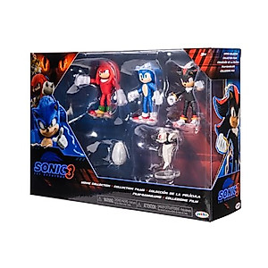 Sonic 3 Movie Action Figures 2.5-Inch Movie Collector Toy Figure Multi-Pack Includes Sonic Knuckles Shadow Buzz Bomber & Drone- Officially Licensed Toys