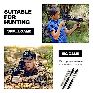 BALLISTA Sting Mini Crossbow Bolts Carbon Arrows with Field Tips, Half-Moon Nocks, Penetrator Inserts for Hunting Broadheads OD 6.0mm (Pack of 6) (13")