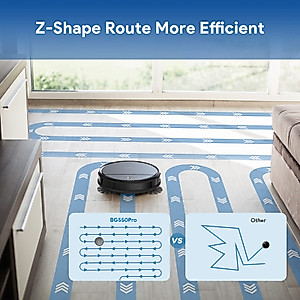 Bagotte Robot Vacuum and Mop Combo, 2000Pa Suction 2600 mAh 2 in 1 Mopping Robotic Vacuum Cleaner with Schedule, WiFi/App/Alexa, Self-Charging, No Water Tank, Ideal for Hard Floor, Pet Hair and Carpet