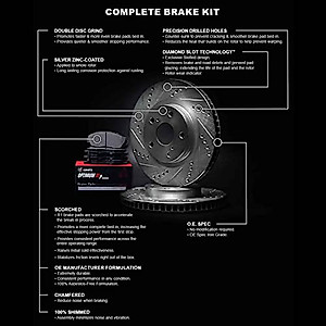 R1 Concepts Rear Brakes and Rotors Kit |Rear Brake Pads| Brake Rotors and Pads| Optimum OEp Brake Pads and Rotors|fits 2018-2022 Mercedes-Benz CLS450, E400, E450, E53 AMG