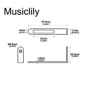 Musiclily Pro Universal Pickguard Mounting Bracket Support for Epiphone Les Paul Electric Guitar,Nickel