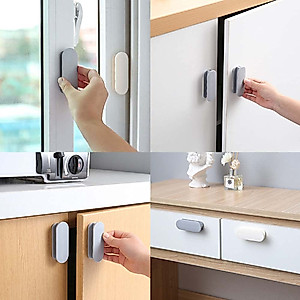 NT-ling Self-Adhesive Pull Handles,Humanity Handle Helper Auxiliary for Kitchen Cabinet Knobs Drawer Window Sliding Door-Wardrobe Self-Stick Push Pull Helper Stick-on Handles(4pcs)
