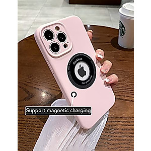 Kakalux Compatible iPhone 14Pro Design Liquid Silicone Magnetic case, Non-Stick Fingerprint Effective Smudge-Proof, Drop-Proof airbag Protection at All Four Corners, Suitable for iPhone 14Pro-Black.