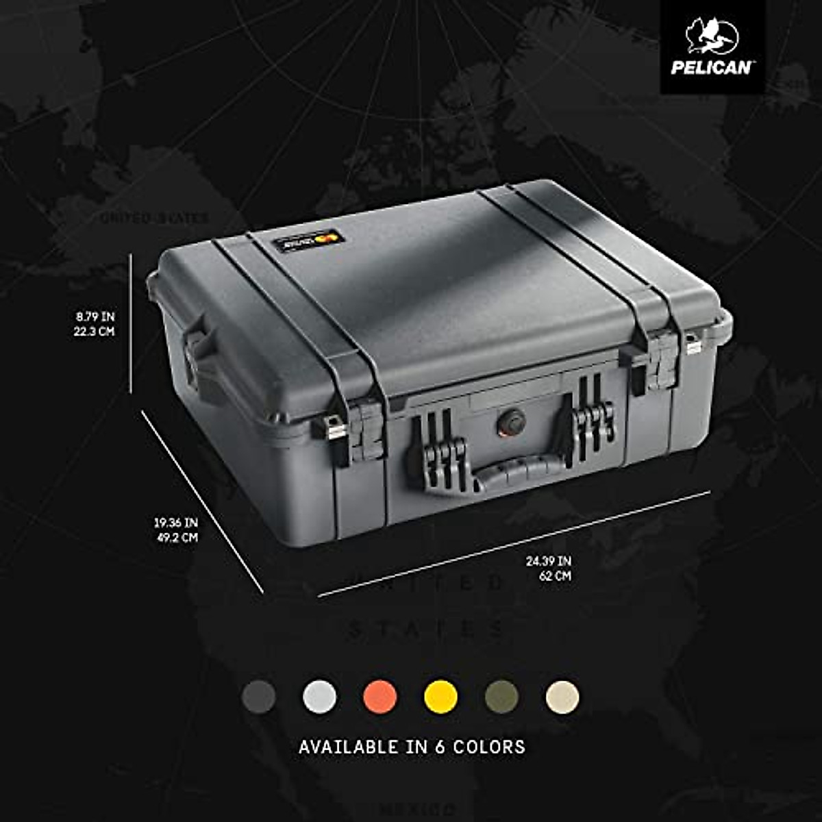 Pelican 1600 Case With Foam (Black)