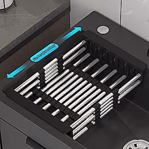 Black Utility Sink，Commercial Sink Kitchen，Laundry Sink with Cabinet,High Arc Stainless Faucet，for Room, Restaurant,Kitchen,Utility Room, Garage, Basement, Outdoor and Indoor. ( Size : 68*45 Cold hot+