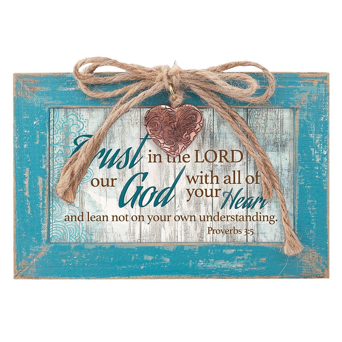 Cottage Garden Trust in Lord with All Heart Petite Locket Distressed Teal Music Box Plays How Great Thou Art