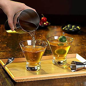 VENVENWEAVS Martini Glasses Set of 6, Hand-blown Crystal Cocktail Glasses for Espresso Martini,Cosmopolitan,Manhattan,Gimlet,Home Bar,Cocktail Party,Stemless Martini Glassware Gift Set