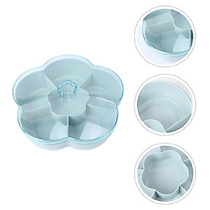 1pc Snack Storage Box Containers with Lids Divided Serving Tray Fruits Serving Container Nut Trays Home Snack Tray Divided Fruit Candy Flowers (polystyrene) To Rotate Food Box
