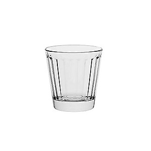 AmazonCommercial Whiskey Rocks Glasses, Fluted Lowball - Set of 8, Clear, 6.7 oz