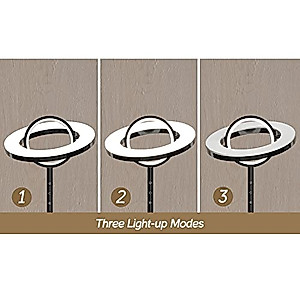 WAMPAT Floor Lamp,Black Bright Modern LED Floor Lamps,Tall Standing Lamp for Living Room,Bedroom,Remote&Touch Control Stepless Dimmable Light,Retractable Stand,2 Planet Idea Rotating Lights