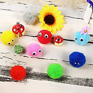 Pllieay 60pcs 15 Colors 2 Inch Very Large Assorted Pom Poms Arts and Crafts for DIY Creative Crafts Decorations