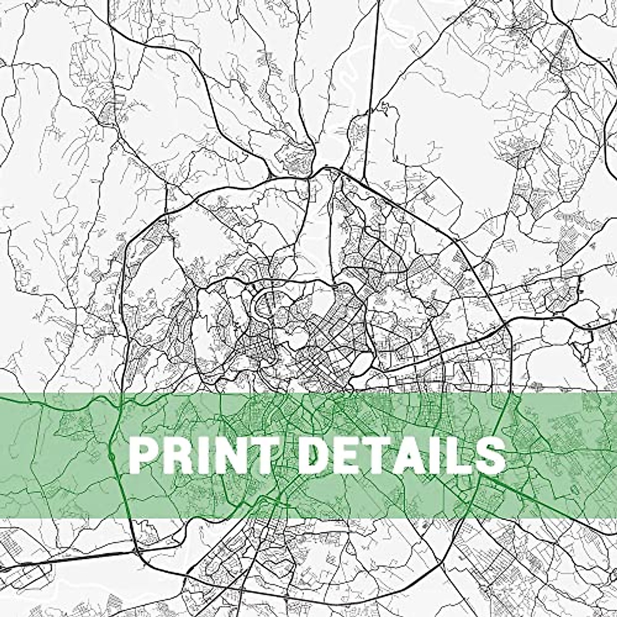 Dear Mapper Roma Italy View Abstract Road Modern Map Art Minimalist Painting Black and White Canvas Line Art Print Poster Art Print Poster Home Decor (Set of 3 Unframed) (16x24inch)