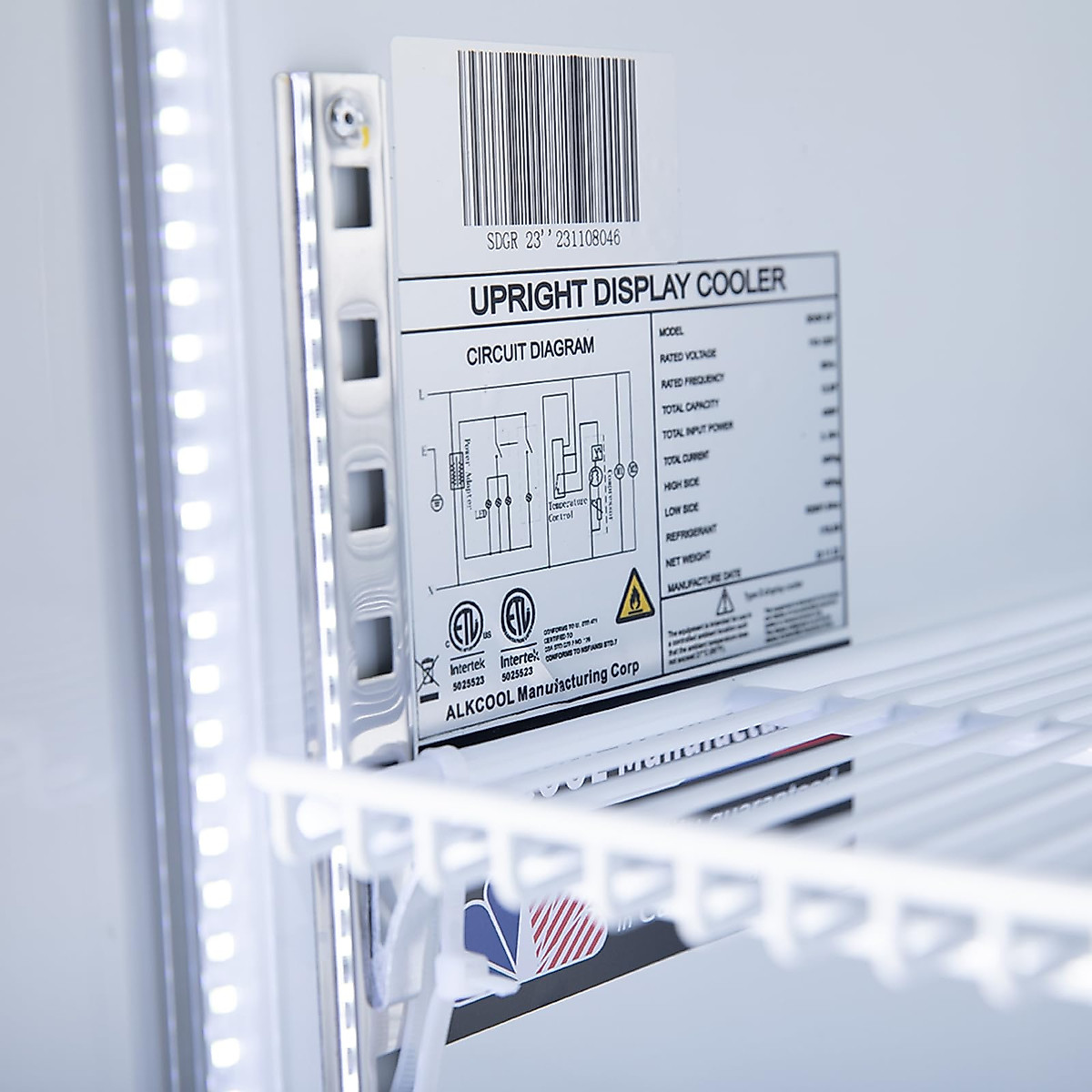 Commercial Beverage Refrigerator Display Fridge,13 Cu Ft Single Glass Door Merchandiser Drink Cooler with LED Light Adjustable Shelves,ETL and NSF Approval