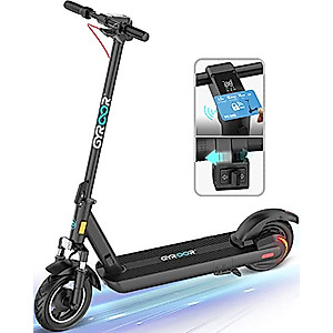 Gyroor Electric Scooter Adults with Dual Shock Absorbers Up to 31 Miles 18.6Mph,Turn Signal 500W Motor NFC Safety Lock,IP67 Core Components Waterproof Foldable Scooter Electric for Adults