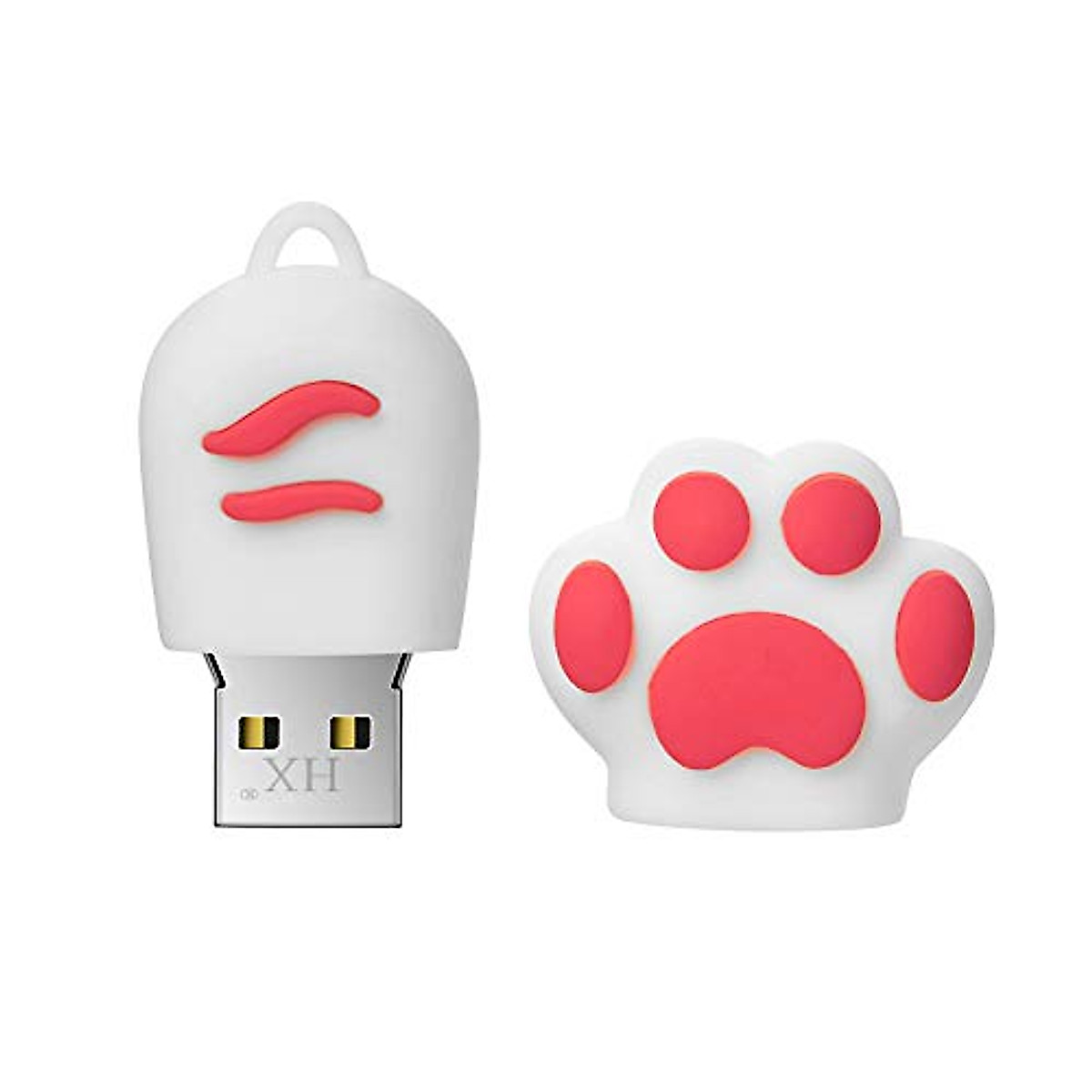 USB Flash Drives, 8GB / 16GB / 32GB / 64GB Waterproof USB 2.0 USB Memory Stick Data Storage Pendrive Thumb Drives (32GB, White Paw)