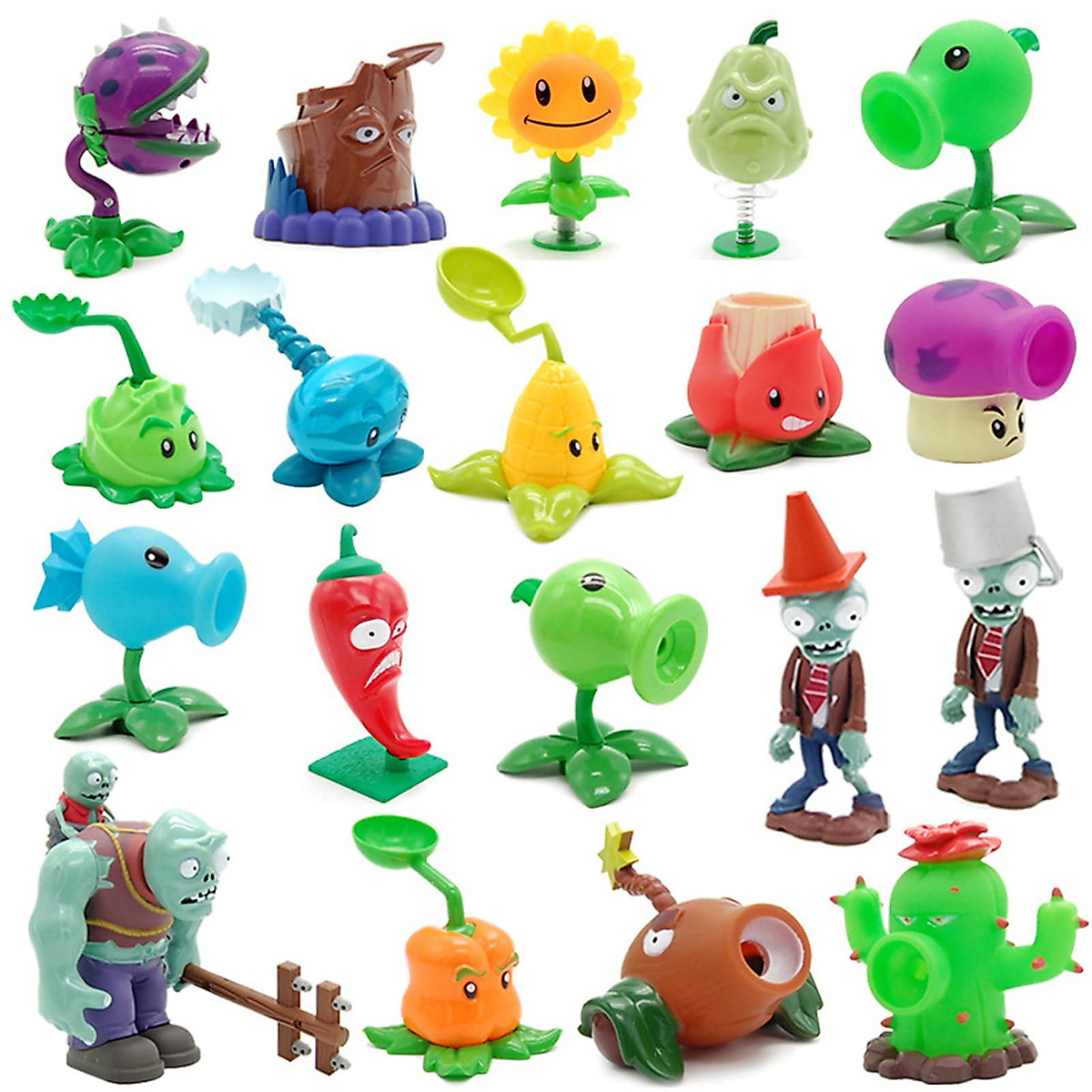 JHESAO 4 PCS Plants and Zombies Toys Action Figures Zombies PVZ Toys Sets 1 2 Series Great Gifts for Kids and Fans,Birthday and Christmas Party