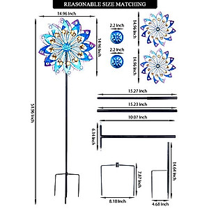 MUMTOP Wind Spinner 360 Degrees Double Wind Sculpture is Suitable for Decorating Your Patio, Lawn & Garden