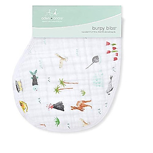 Aden + Anais Burpy Bib, 100% Cotton Muslin, Soft Absorbent 4 Layers, Multi-Use Burp Cloth and Bib, 22.5" X 11", 2 Pack, Around The World
