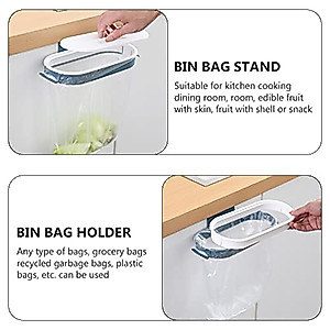 Cabilock Car Trash Bag 2pcs Dark Blue Trash Bag Holders Hanging Garbage Bag Holders Kitchen Trash Bin Racks Hanging Cabinet Door Small Trash Can with Lid for Kitchen Bedroom Dining Room Car Mount