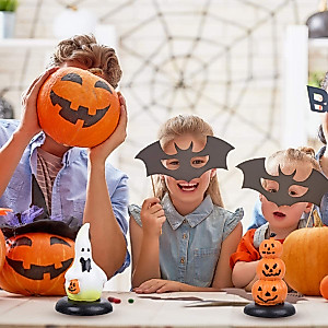 WINOMO 3Pcs Halloween Pumpkin Figurine Decorations,Halloween Pumpkin & Ghost Statue for Halloween Christmas Birthday Decor